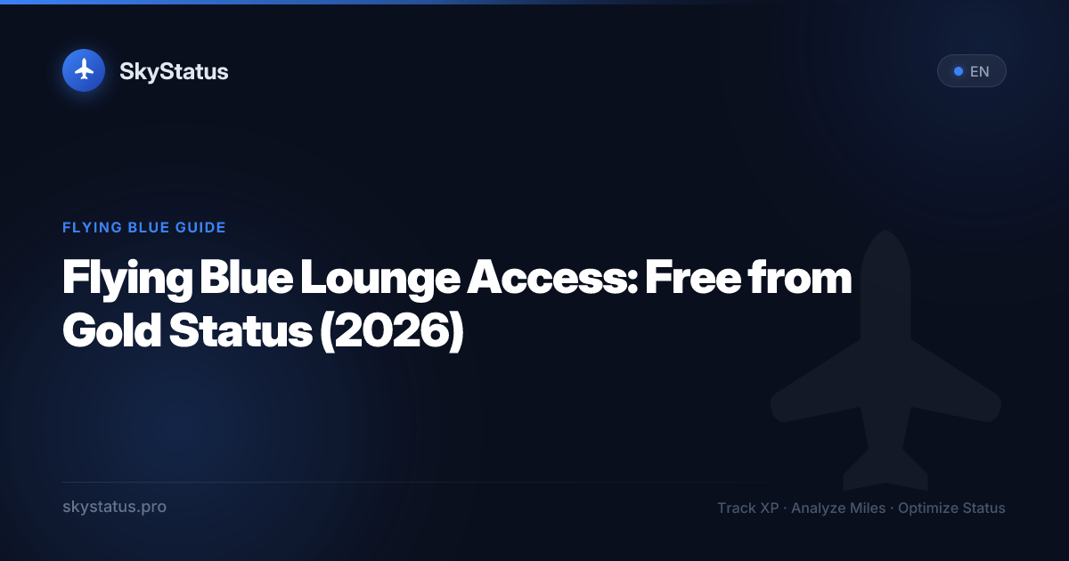 Flying Blue Lounge Access: Free from Gold Status (2026)