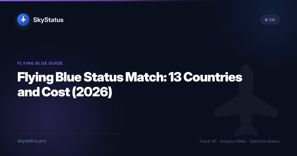 Flying Blue Status Match: 13 Countries and Cost (2026)