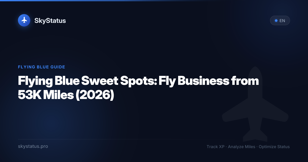 Flying Blue Sweet Spots: Fly Business from 53K Miles (2026)